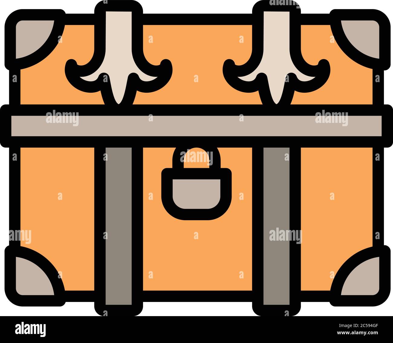 Old dower chest icon. Outline old dower chest vector icon for web ...