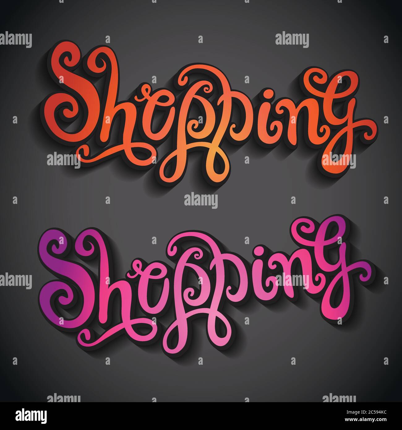 Shopping hand lettering Stock Vector Image & Art - Alamy