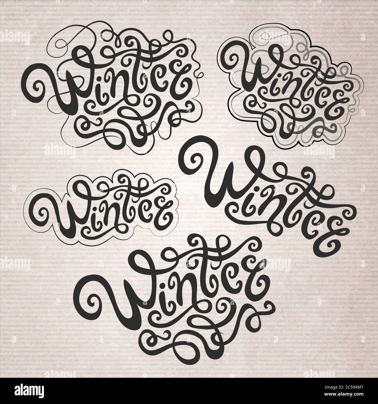 Winter hand lettering set Stock Vector Image & Art - Alamy