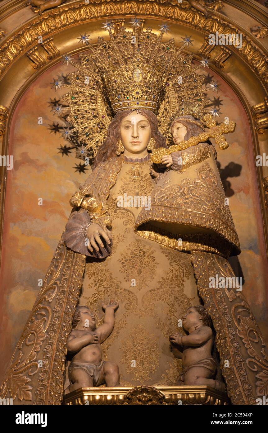 BARCELONA, SPAIN - MARCH 3, 2020: The carved vested traditional statue ...