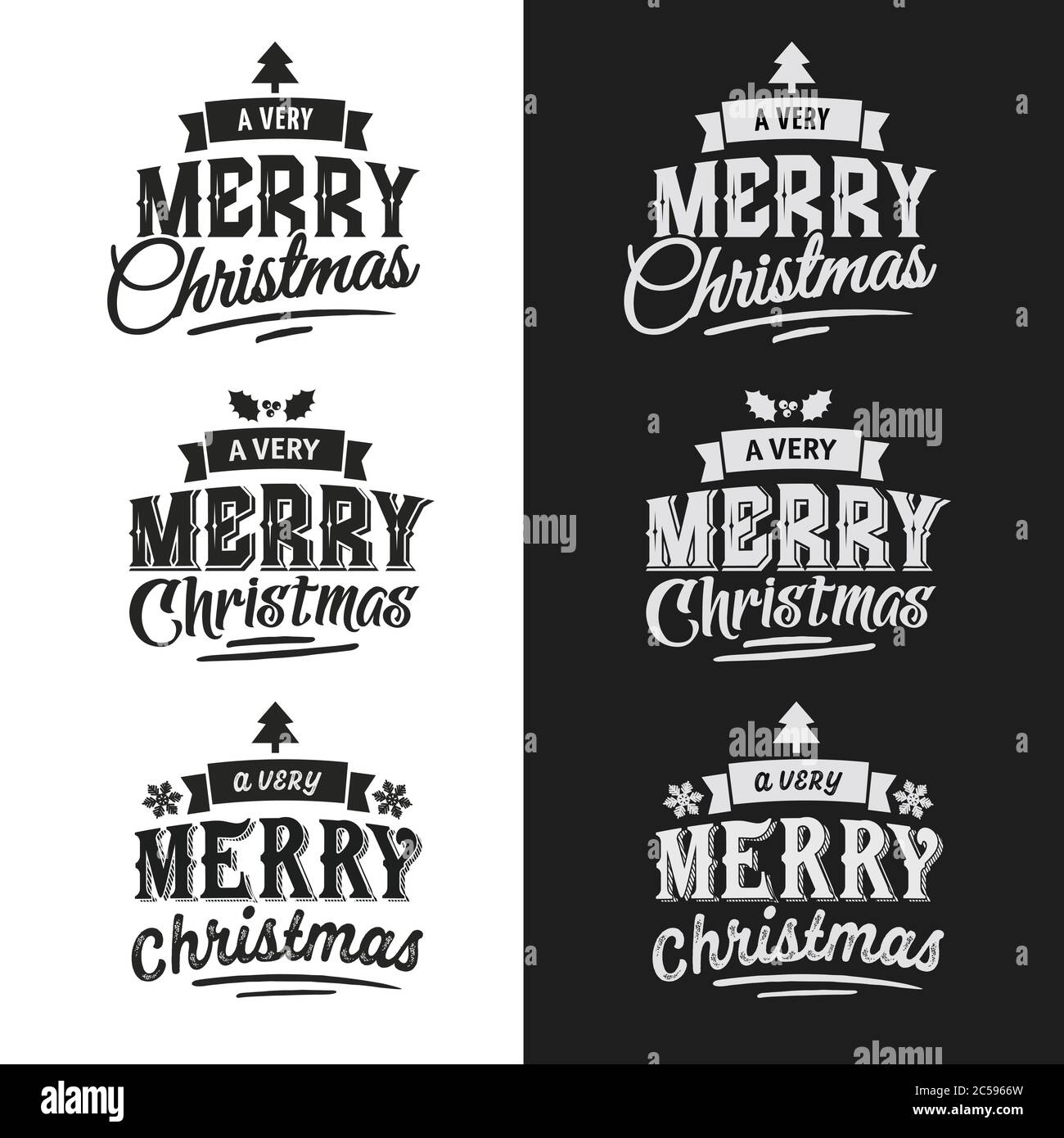 Christmas Set Of Typographic Design Stock Vector Image & Art - Alamy