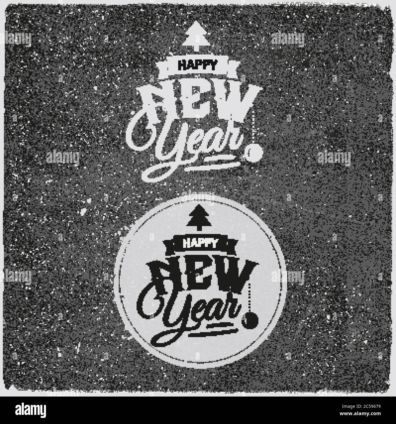 Happy New Year Set Of Typographic Design Stock Vector Image & Art - Alamy