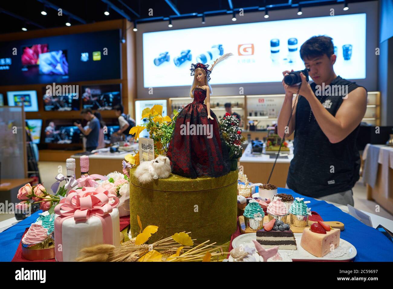 SHENZHEN, CHINA - CIRCA APRIL, 2019: inside Sony Store at UpperHills ...