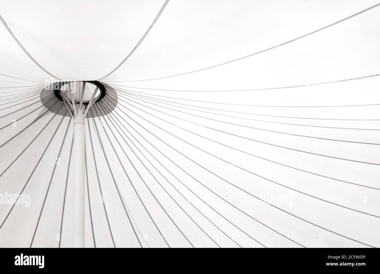 Canvas roof and large structure Stretched between buildings Stock Photo ...