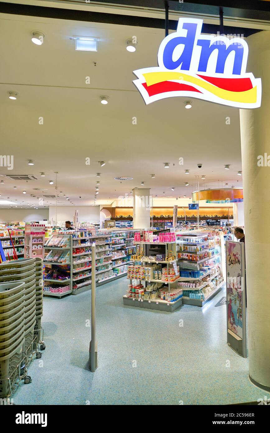 BERLIN GERMANY CIRCA SEPTEMBER 2019 Entrance To Dm Store In Mall