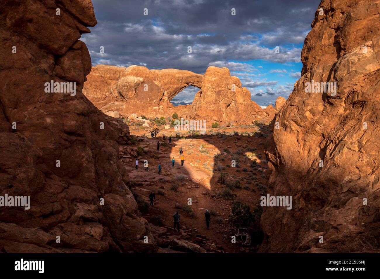 Beautiful view of South Window Arch looking through Turret Arch on a ...