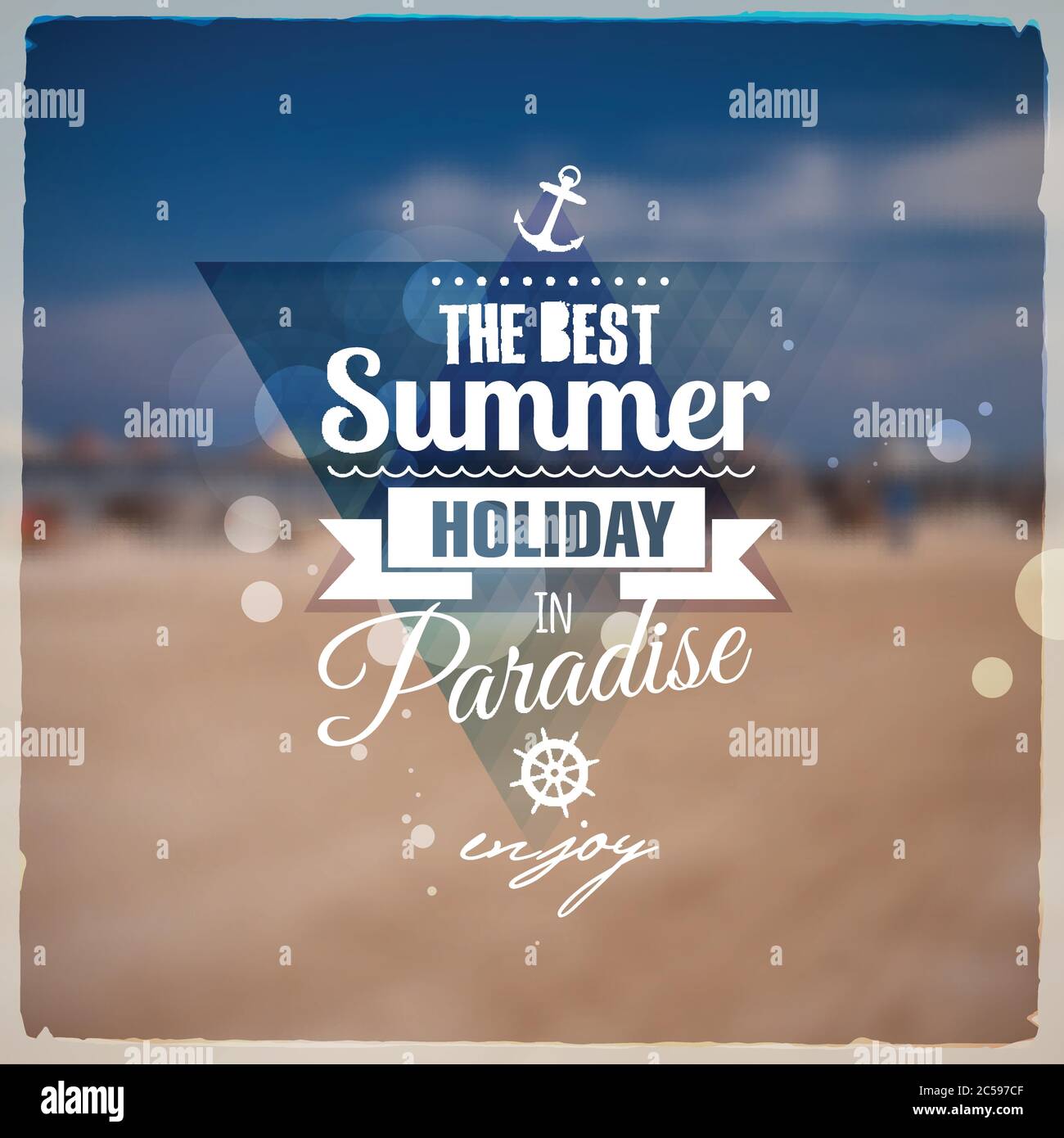 Creative graphic message for your summer design.Vector blurred b Stock ...