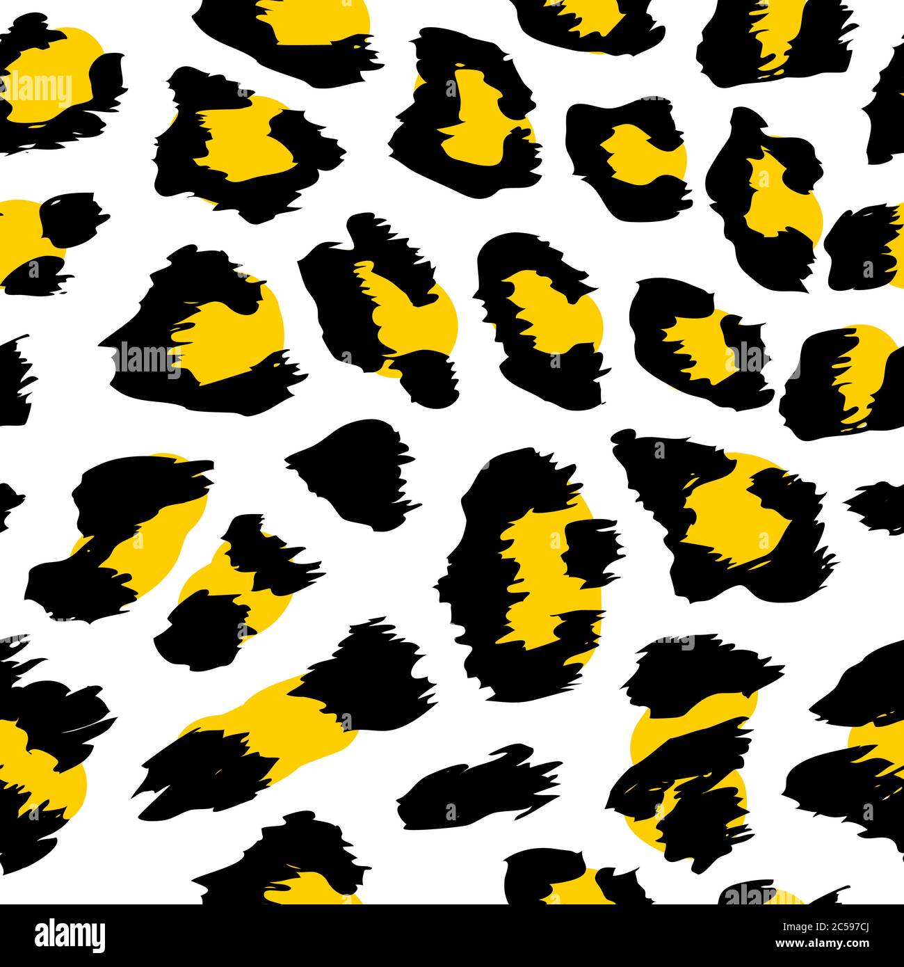 Leopard pattern design in yellow, black, white colors - funny drawing ...