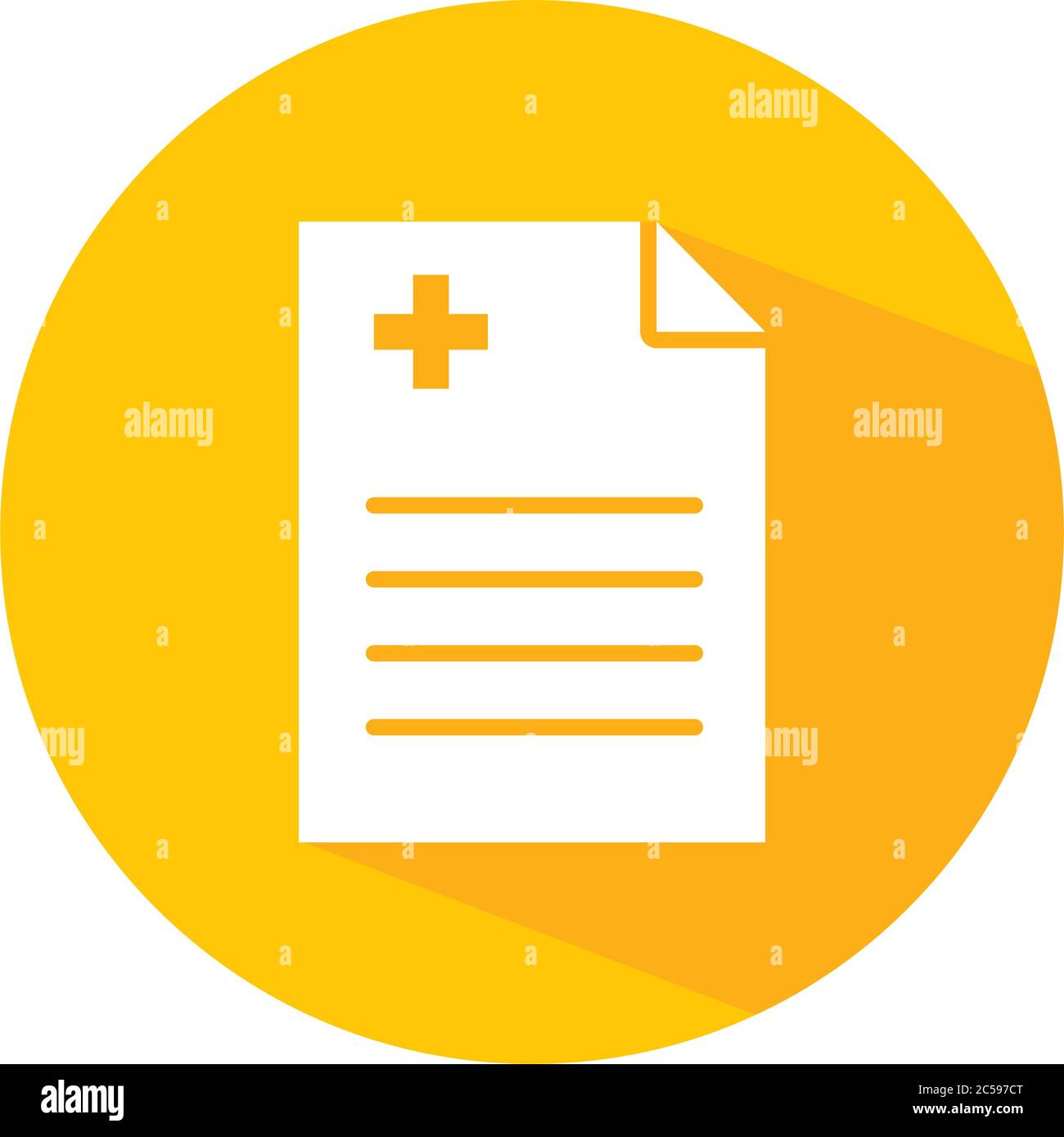 medical report icon over white background, block style, vector ...