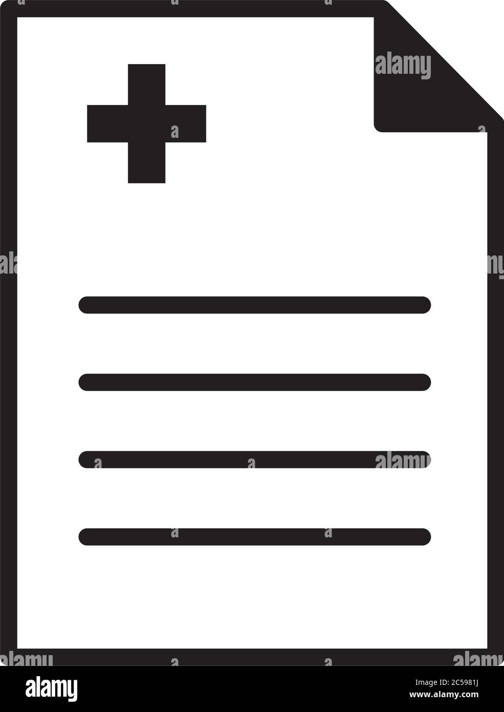 medical report icon over white background, line style, vector ...