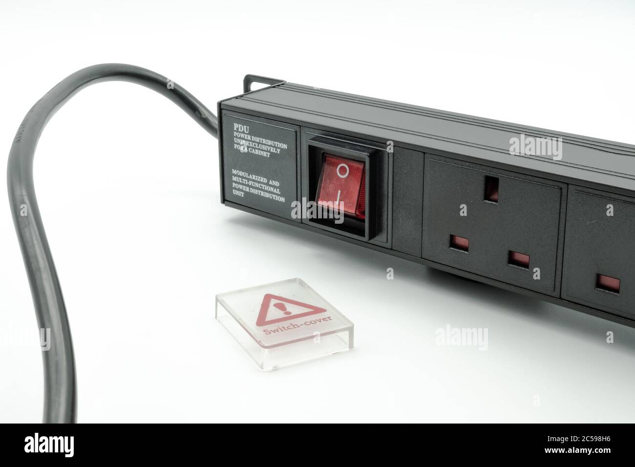 Isolated view of a 19-inch, rack mount power distribution socket ...