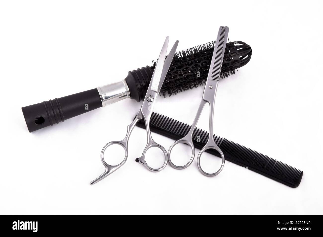 Overhead view barber comb trimming hi-res stock photography and images ...