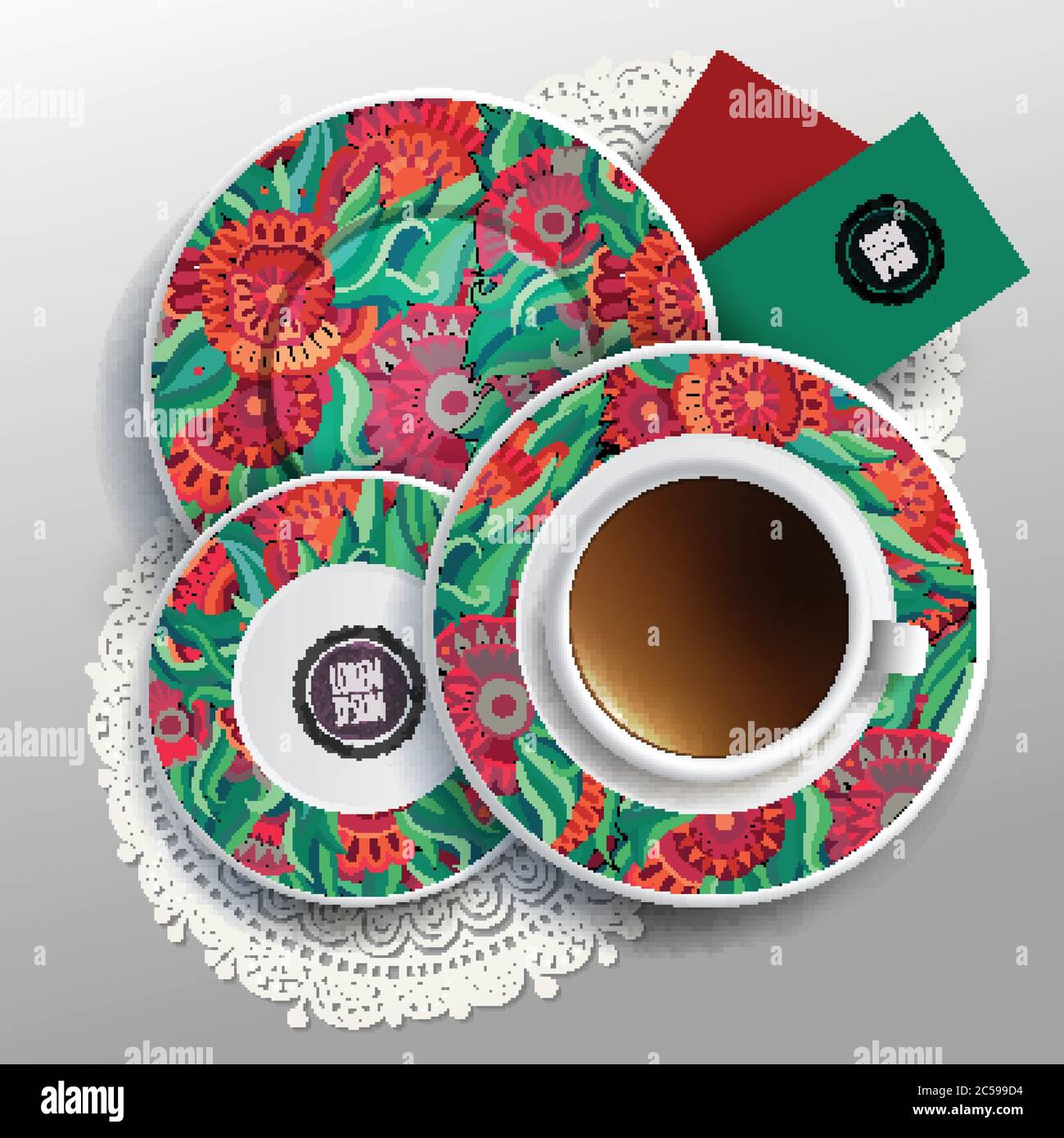 plates and cup of coffee Stock Vector Image & Art - Alamy