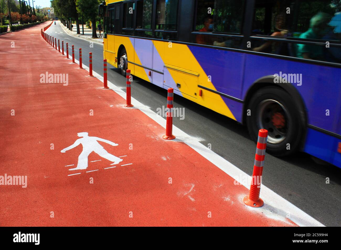 Greece, Athens, June 16 2020 - Symbol for pedestrians, pedestrian ...
