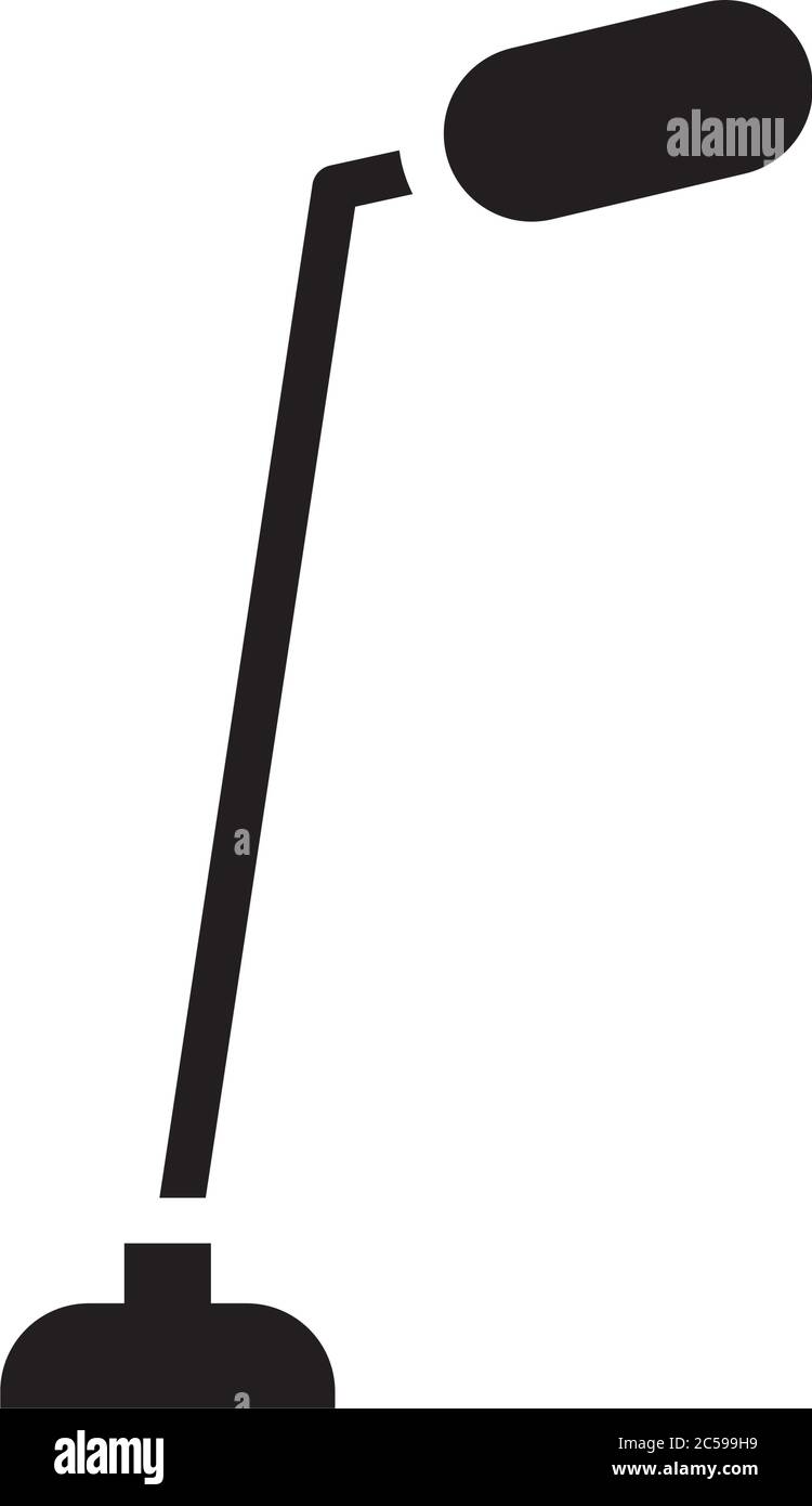conference microphone icon over white background, silhouette style ...