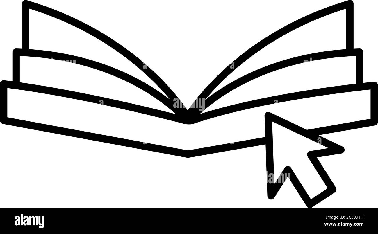 electronic book with arrow cursor education online line style icon ...