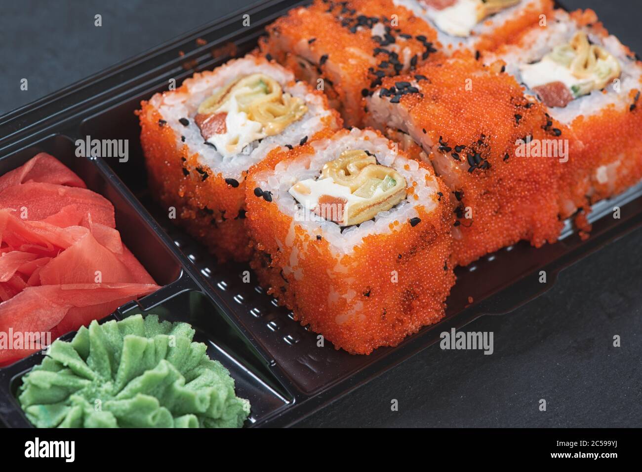 sushi rolls delivered from fast food restaurant Stock Photo - Alamy