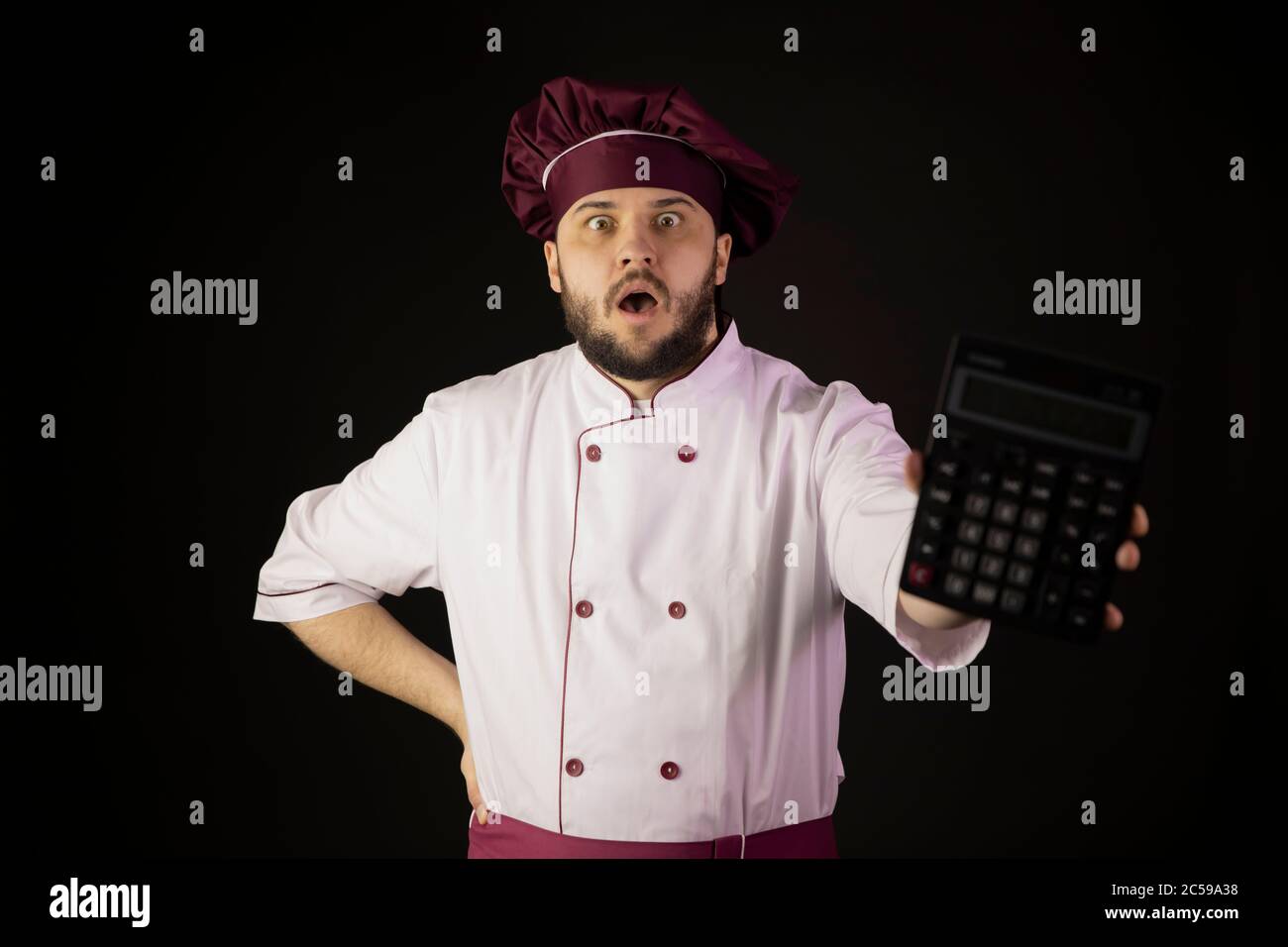 Portrait shocked male chef cook hi-res stock photography and images - Alamy