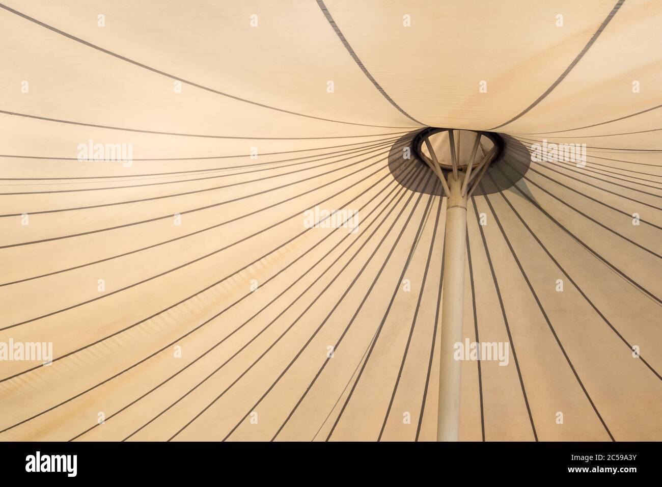 Canvas roof and large structure Stretched between buildings Stock Photo ...