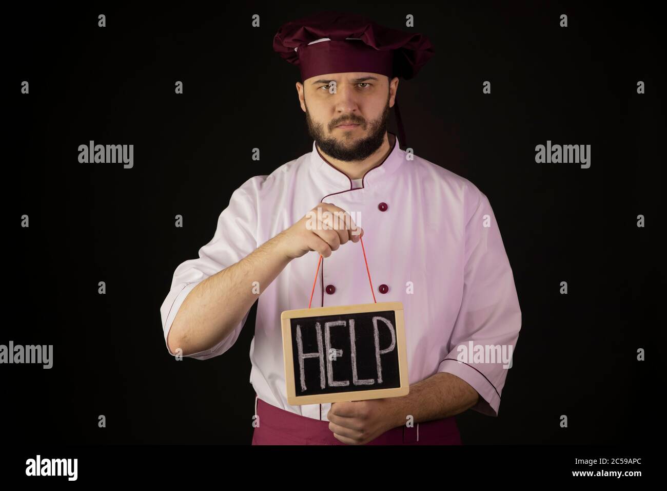 Sad man chef in uniform hi-res stock photography and images - Alamy