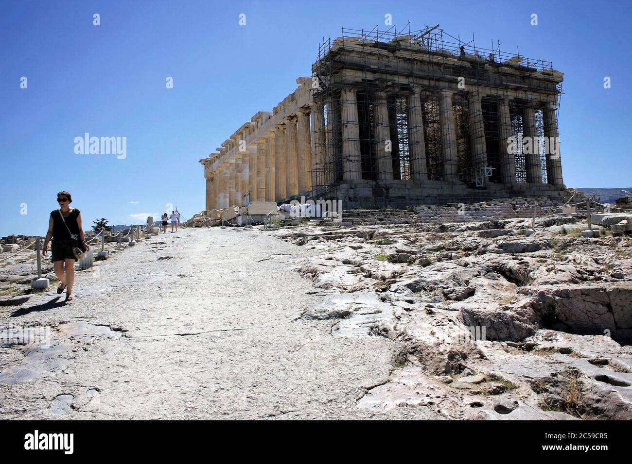 Greece, Athens, June 18 2020 - View of the archaeological site of the ...