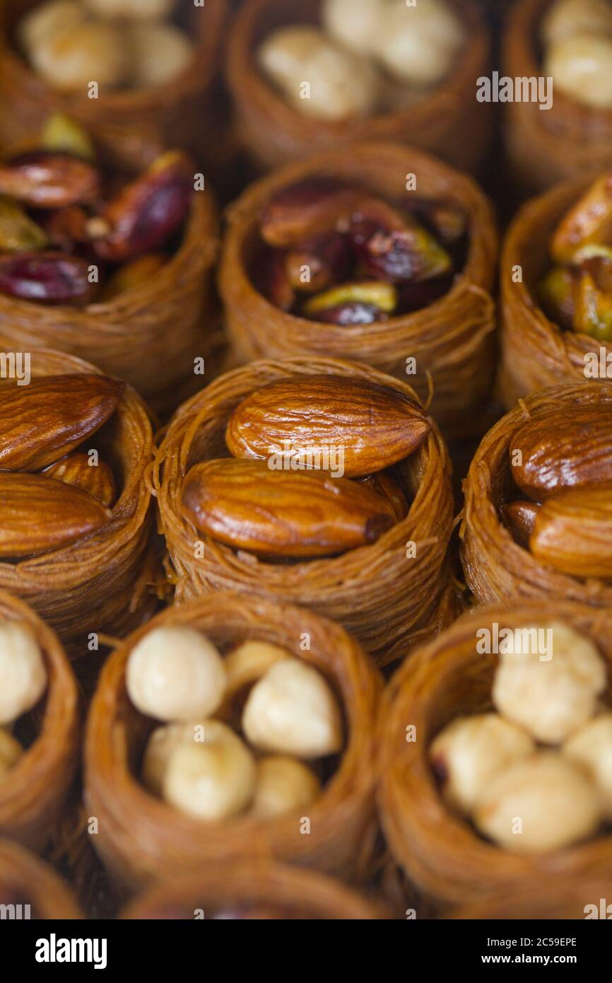Turkey, Istanbul, pastry shop window in the Sultanhamet district Stock ...