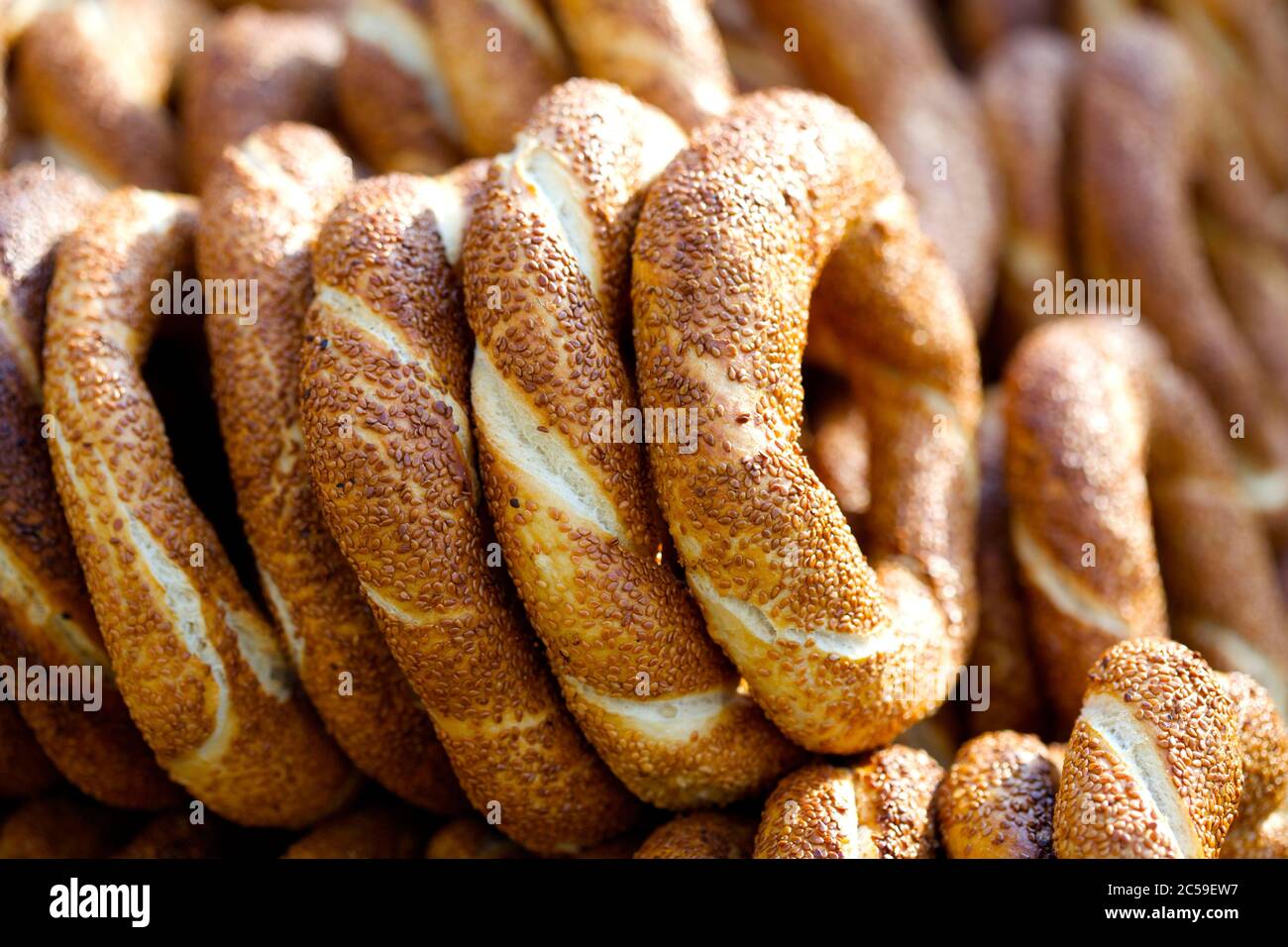 Turkey, Istanbul, sale of simit bread Stock Photo - Alamy