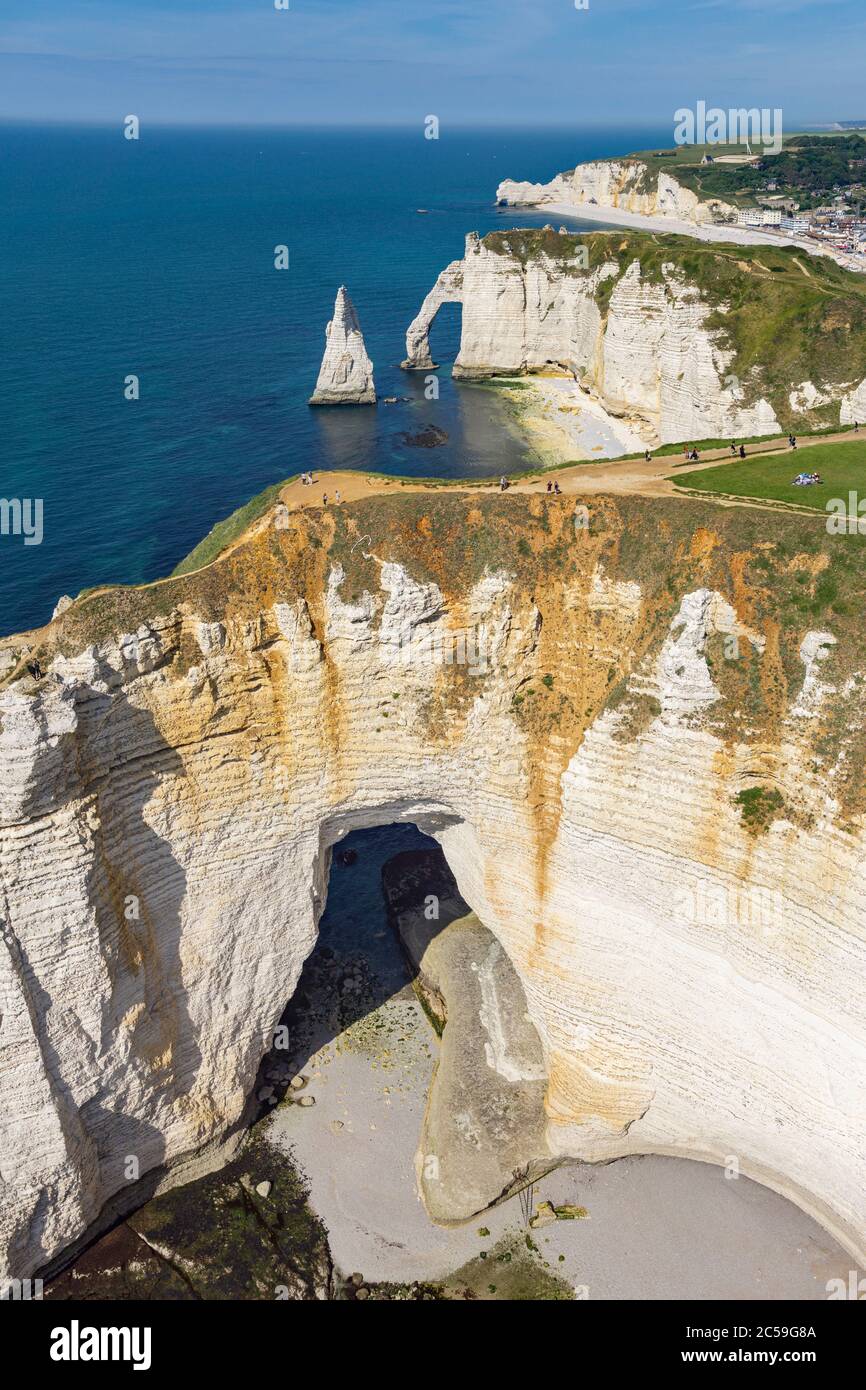 France, Seine Maritime, Etretat, Cote d'Abatre, the Manneporte, the ...