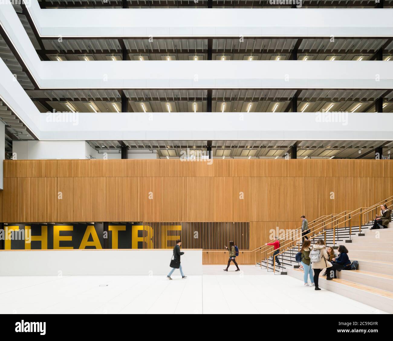 Interior view of main atrium space. City of Glasgow College City Campus ...