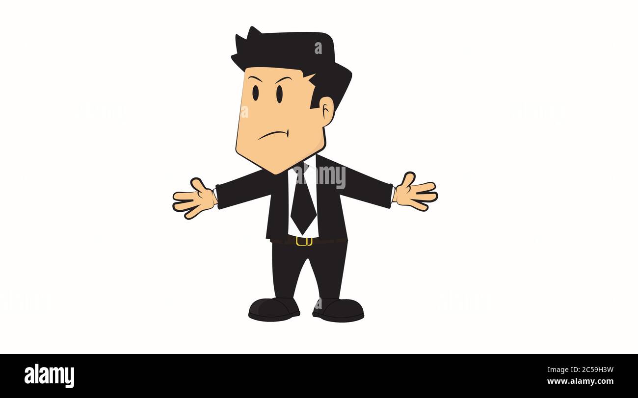Vector Isolated Illustration of an Angry Business Man in a Suit Stock ...