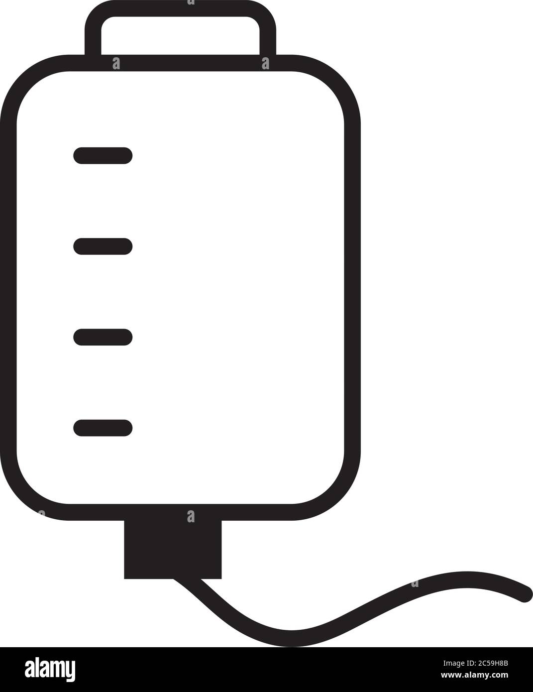 iv bag icon over white background, line style, vector illustration ...