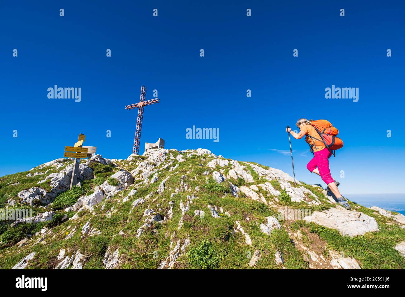 France, Isere, Chartreuse massif, hike to the Grand Som, the summit at ...