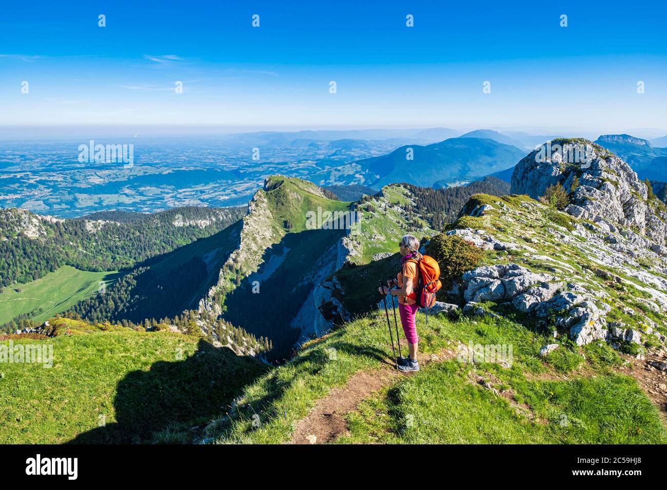 France, Isere, Chartreuse massif, hike to the Grand Som (summit with an ...