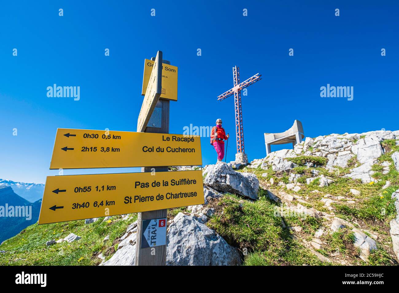 France, Isere, Chartreuse massif, hike to the Grand Som, the summit at ...