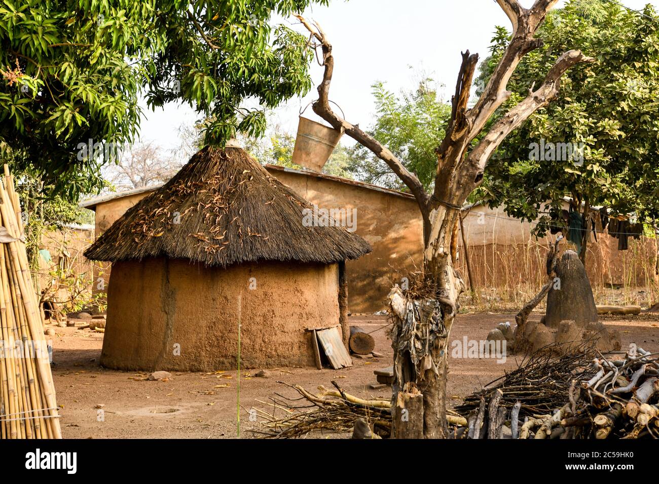 Africa, West Africa, Benin, Natitinqou. Traditional beninese house with ...