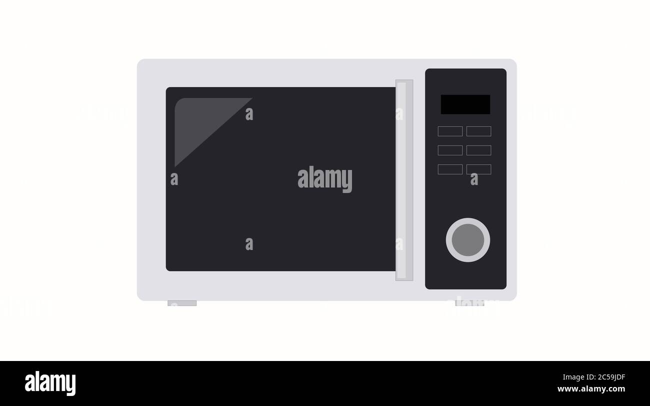 Vector Isolated Flat Illustration of a Microwave Stock Vector Image ...
