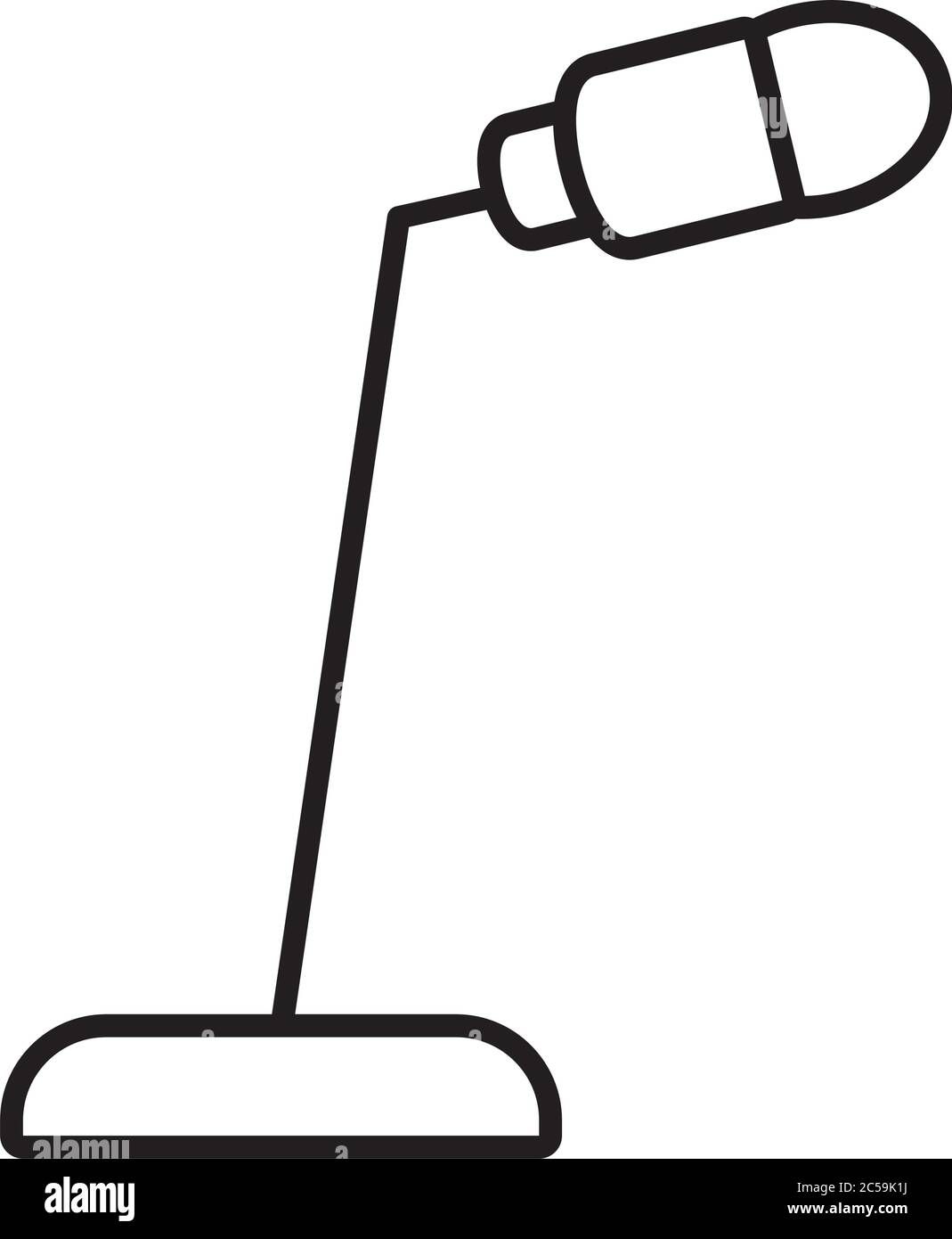 desk microphone icon over white background, line style, vector ...