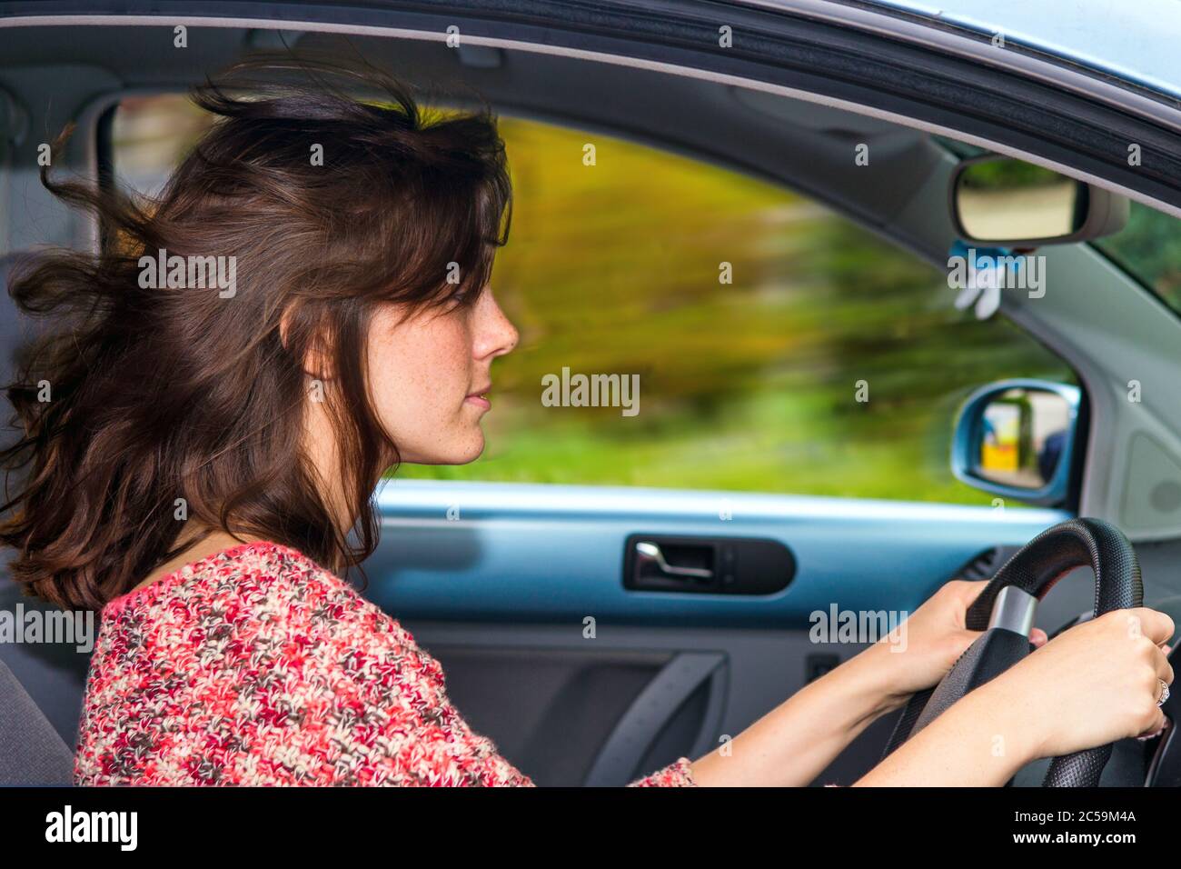 Girl driving car fast hi-res stock photography and images - Alamy