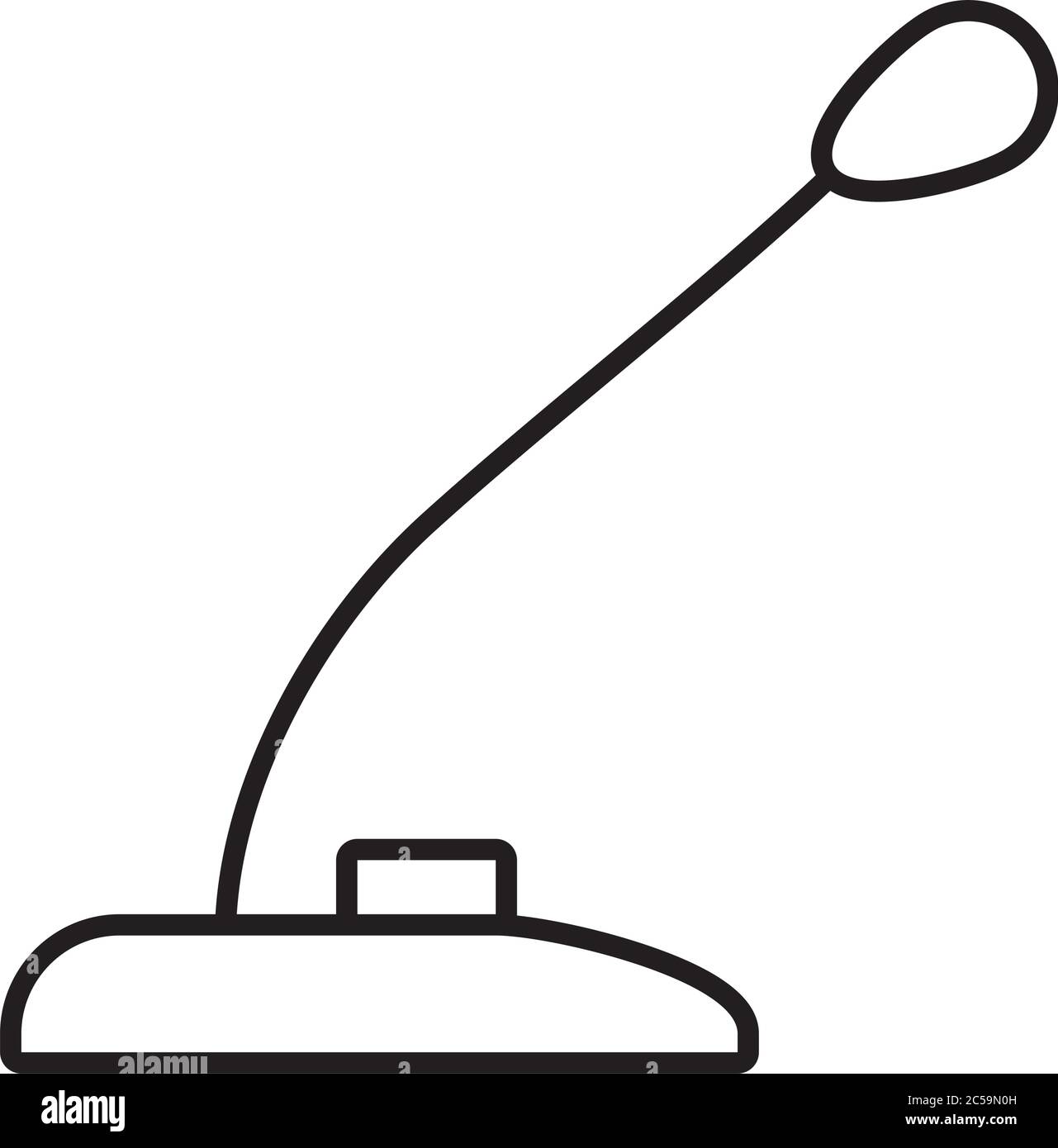 desk microphone icon over white background, line style, vector ...
