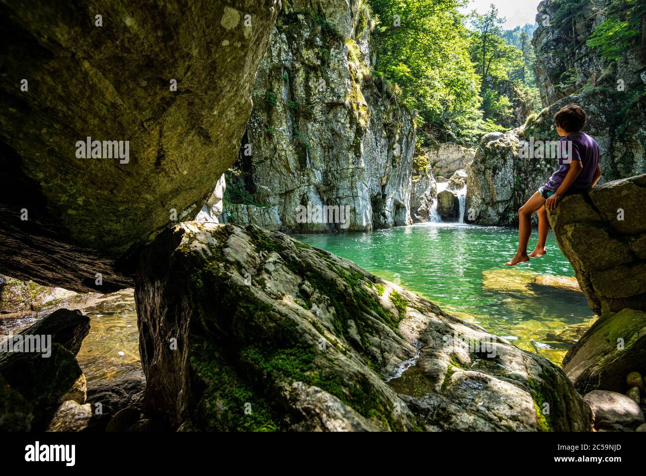 France, Ardeche, Parc Naturel des Monts d'Ardeche, Borne, Borne river ...