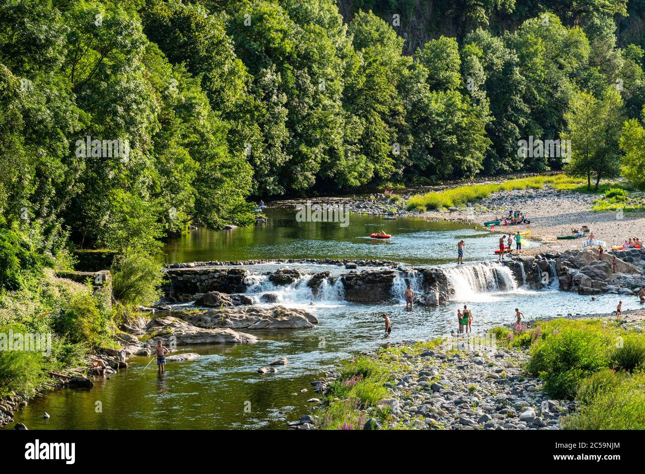 France, Ardeche, Parc Naturel des Monts d'Ardeche, Pont-de-Labeaume ...
