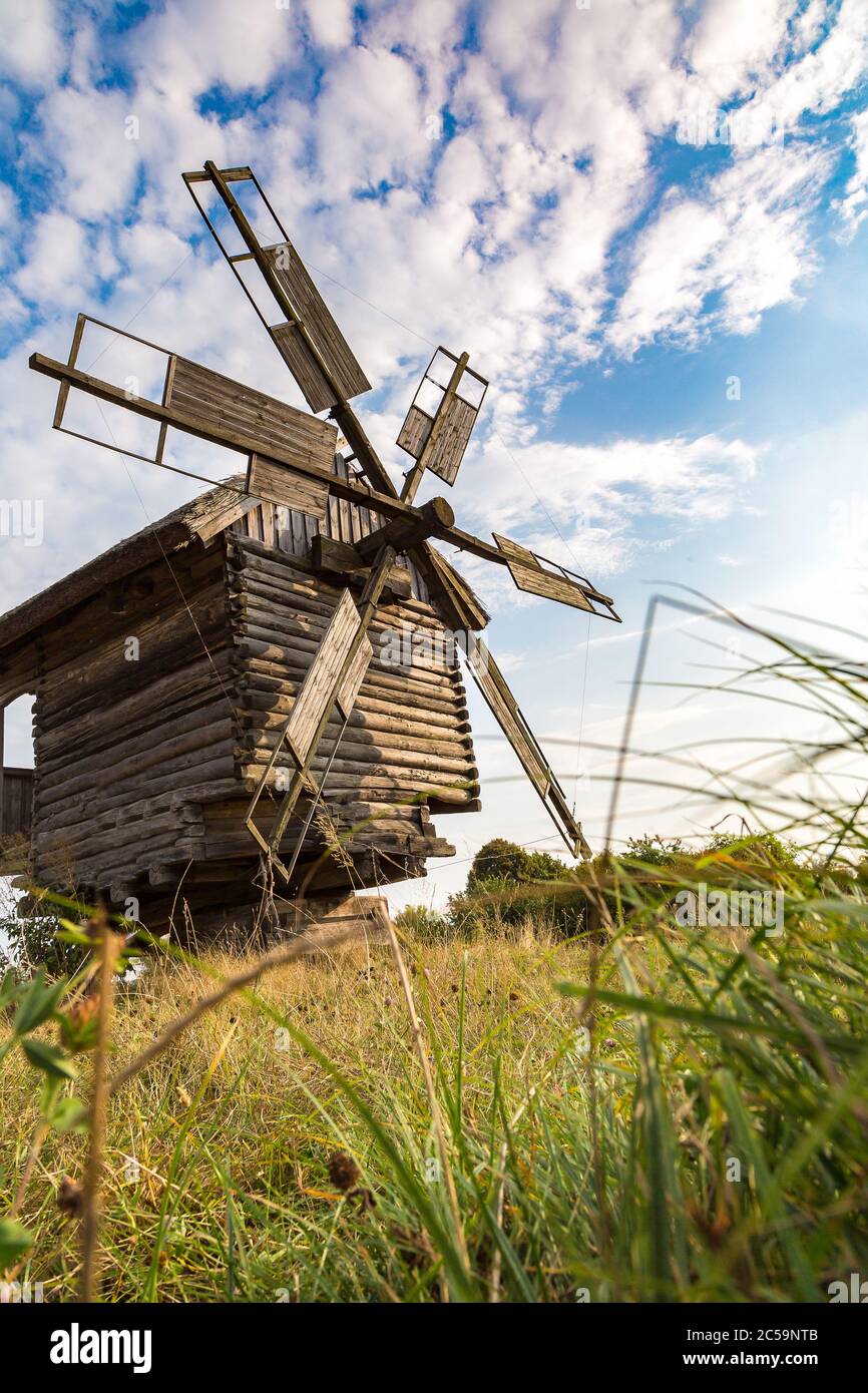 Traditional ukrainian windmill in the museum of national architecture ...