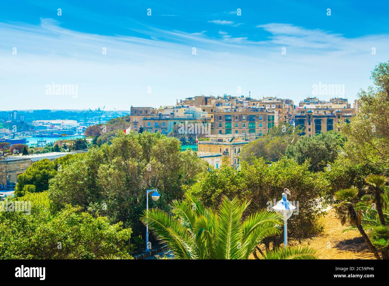 Beautiful landscape of Valletta with old traditional baroque ...