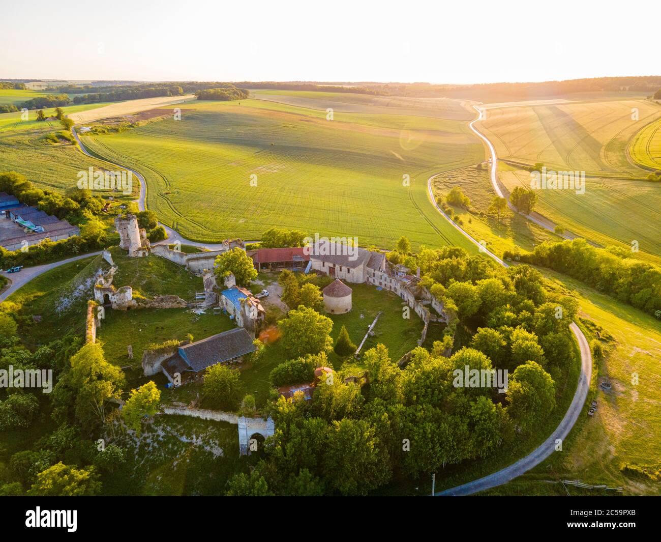 France, Eure, Epte valley, Chateau sur Epte, 12th century fortress ...