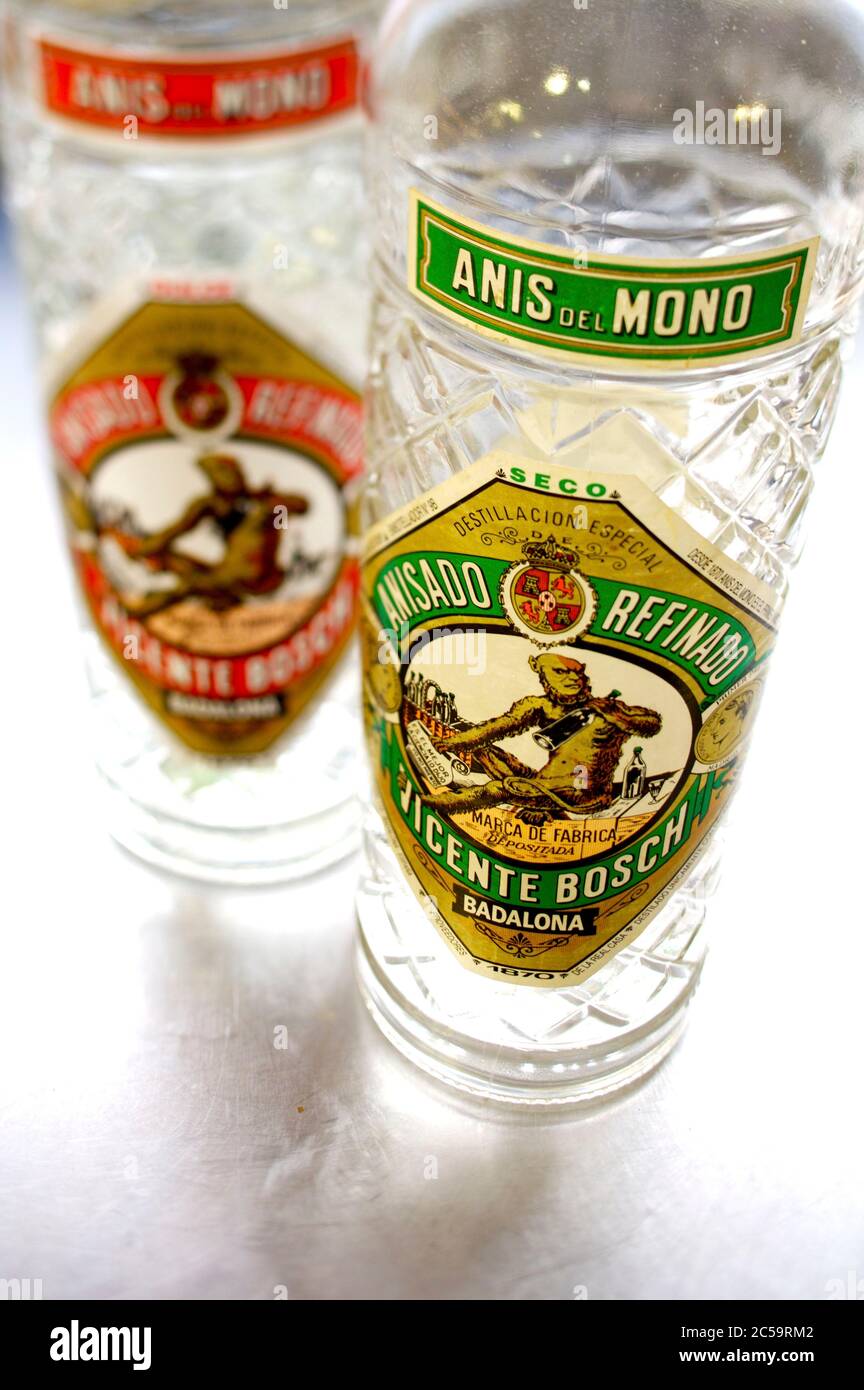 Spain, Catalonia, Barcelona, ??monkey anisette Stock Photo - Alamy