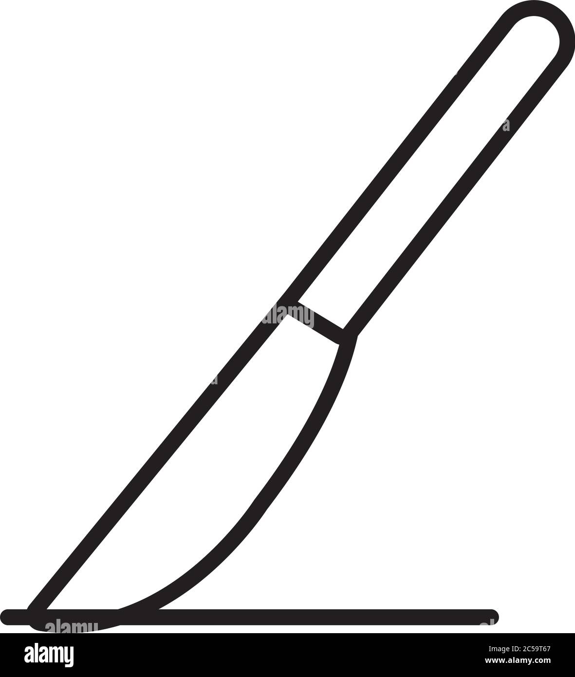 scapel icon over white background, line style, vector illustration ...