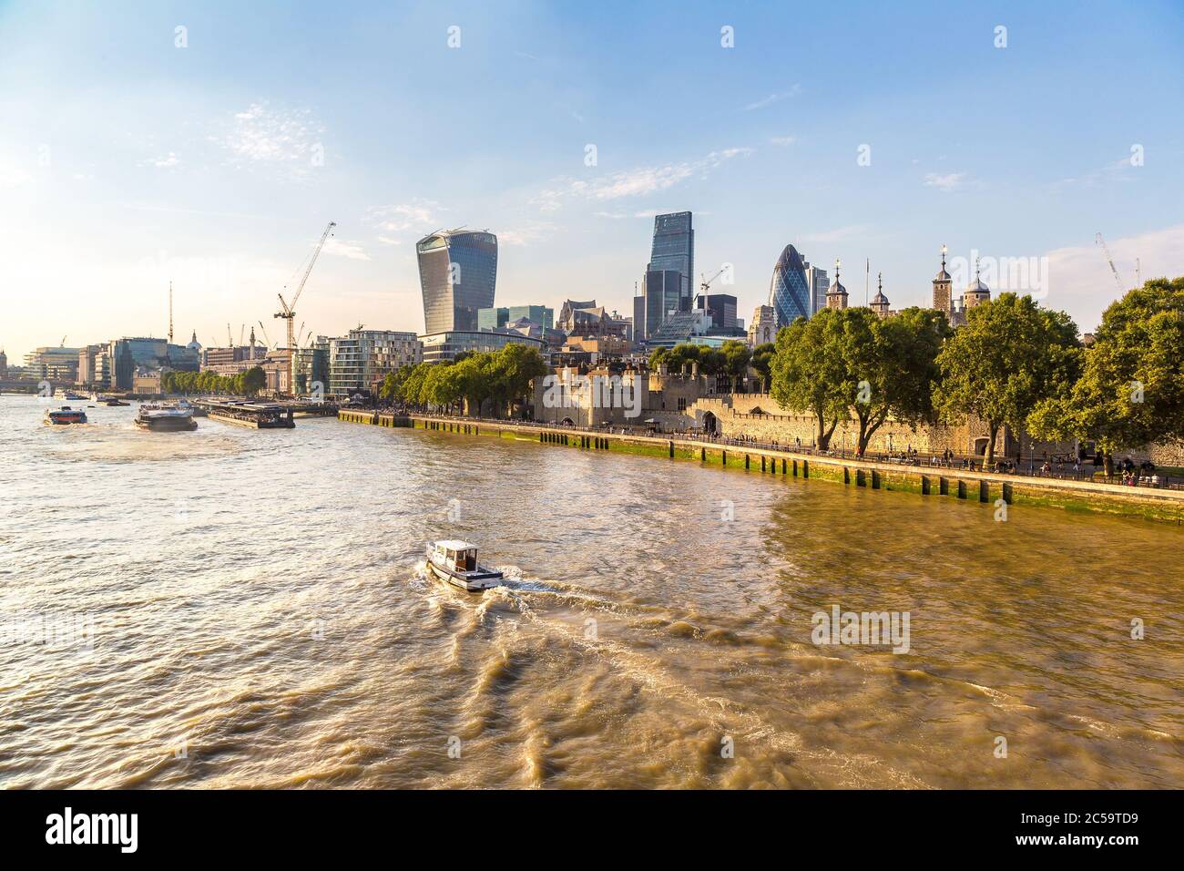 Cityscape of London in a beautiful summer day, England, United Kingdom ...