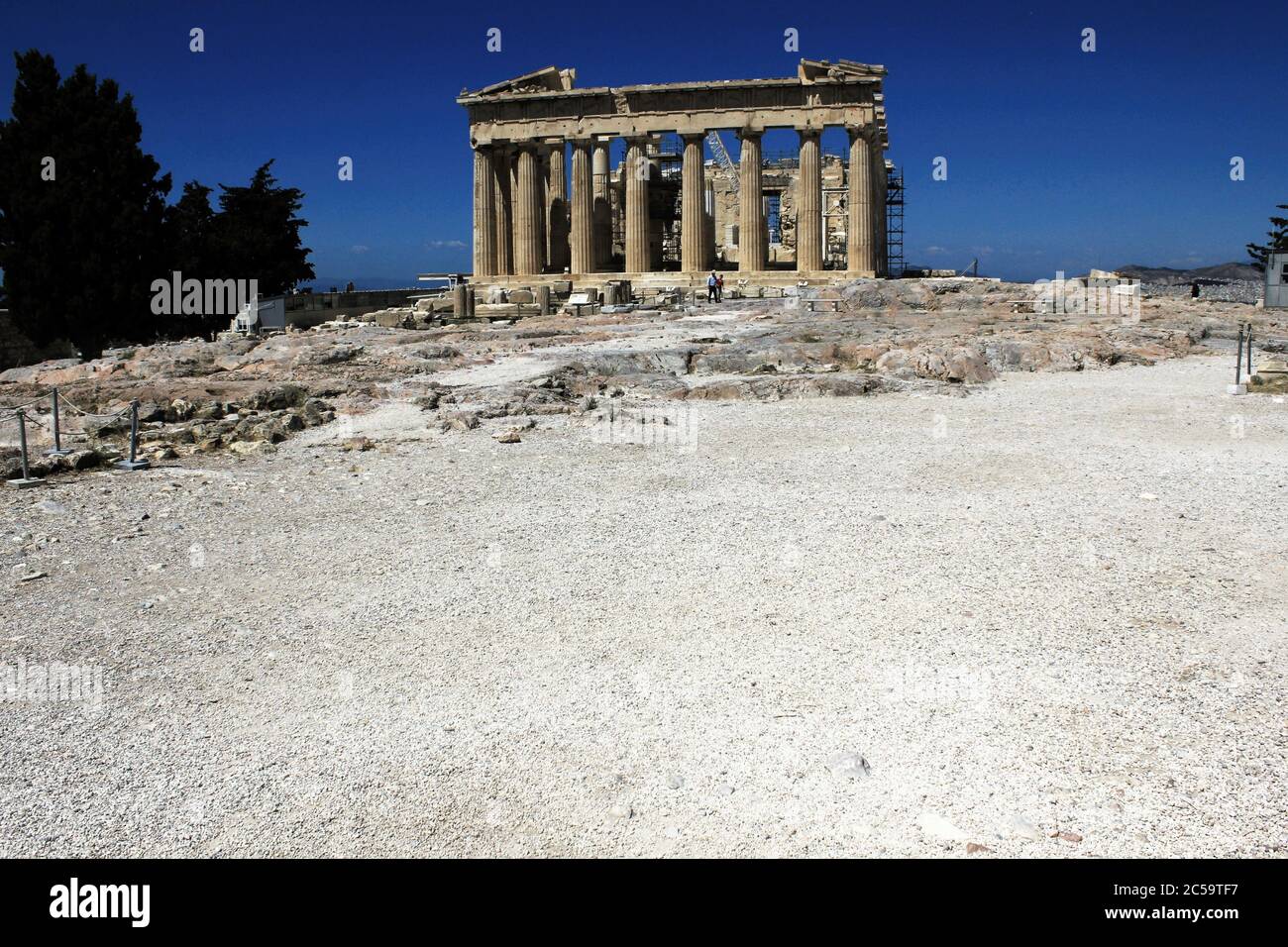 Greece, Athens, June 18 2020 - View of the archaeological site of the ...