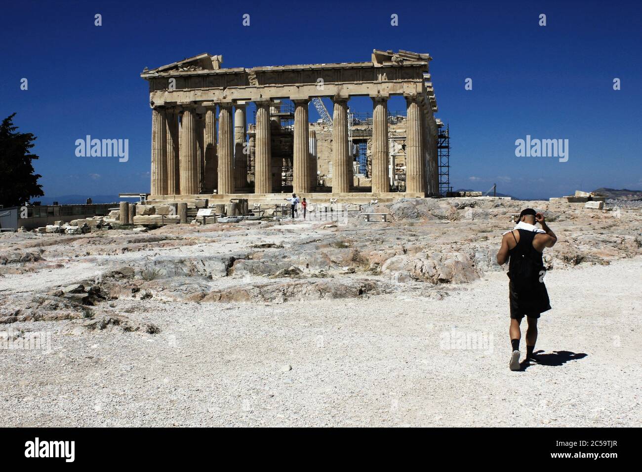 Greece, Athens, June 18 2020 - View of the archaeological site of the ...