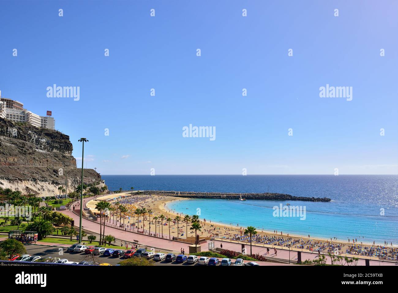 PUERTO RICO, SPAIN - FEB 19, 2014: View on of Puerto Rico resorts, Gran ...